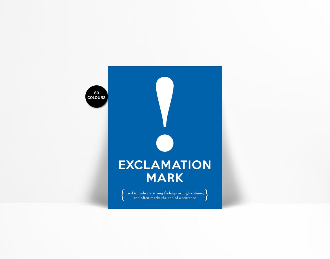 Exclamation Mark - Typographic Print - Punctuation Print - Graphic ...