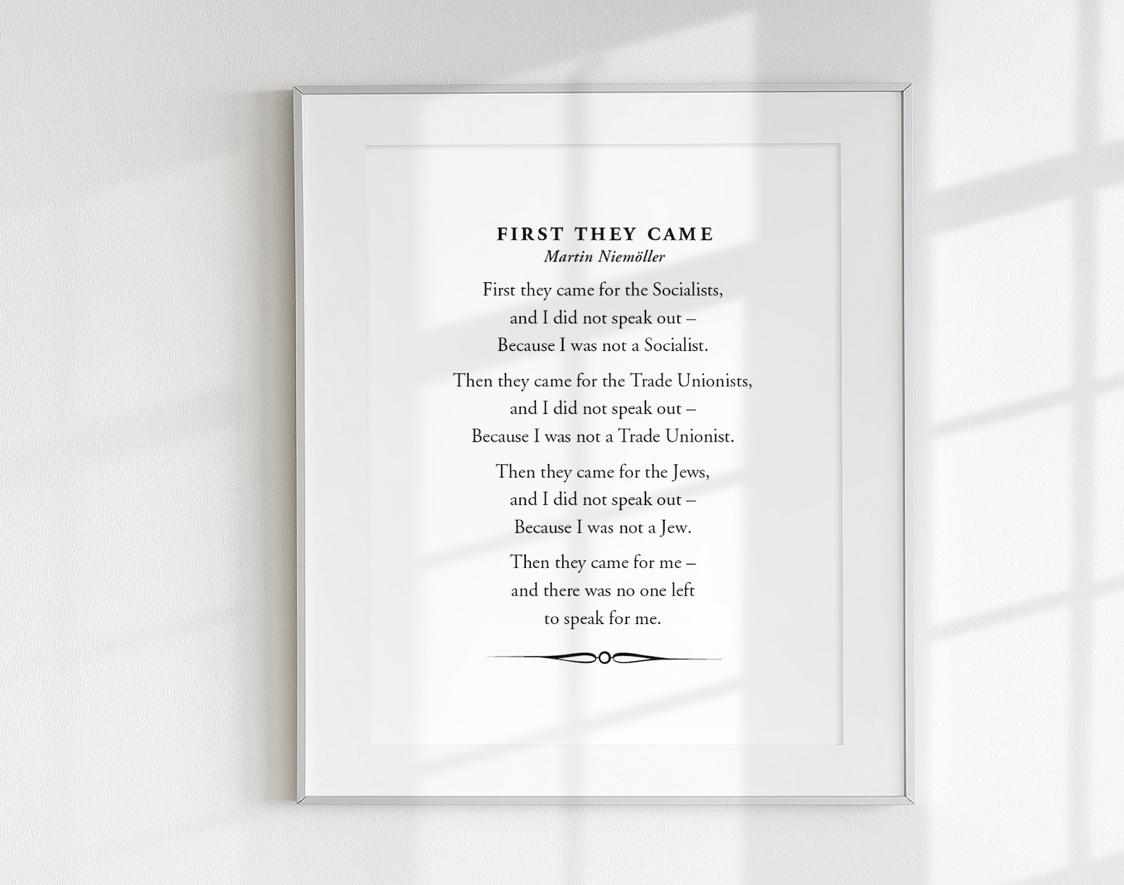 First They Came Then They Came for Me Art Print - Martin Niemöller ...