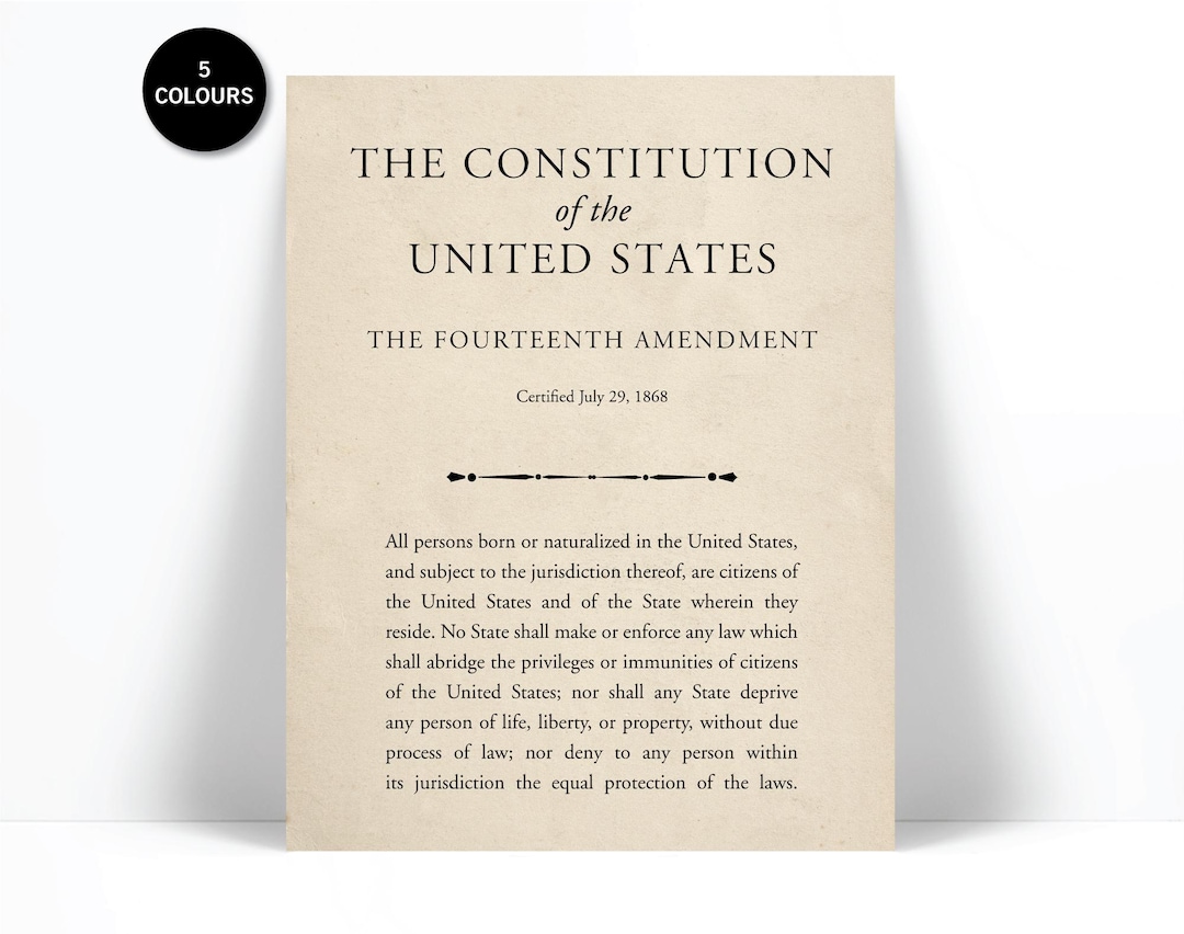 Birthright Citizenship Clause Fourteenth Amendment US Constitution Art ...