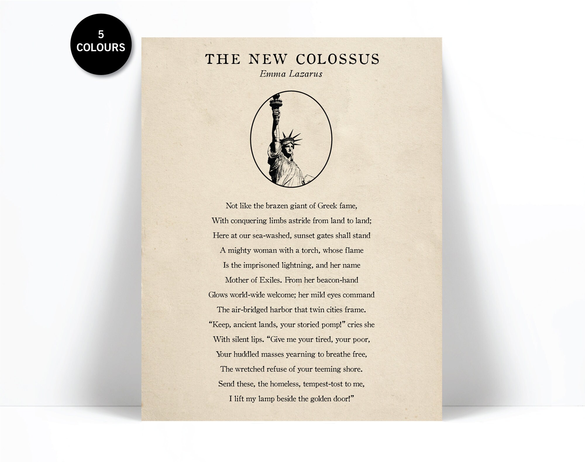 Give Me Your Tired Your Poor Art Print New Collosus Poem - Etsy Canada