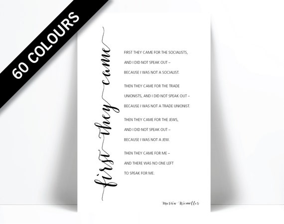 First They Came Then They Came for Me Art Print Martin - Etsy