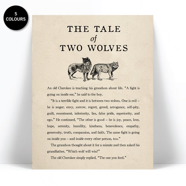 The Two Wolves Art - Etsy
