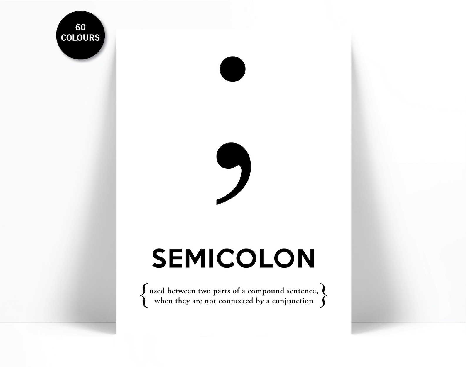 Semicolon Art Print Punctuation Poster Grammar Art Print - Etsy
