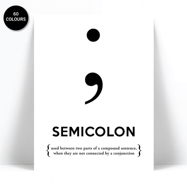 Semicolon Wall Art - Etsy