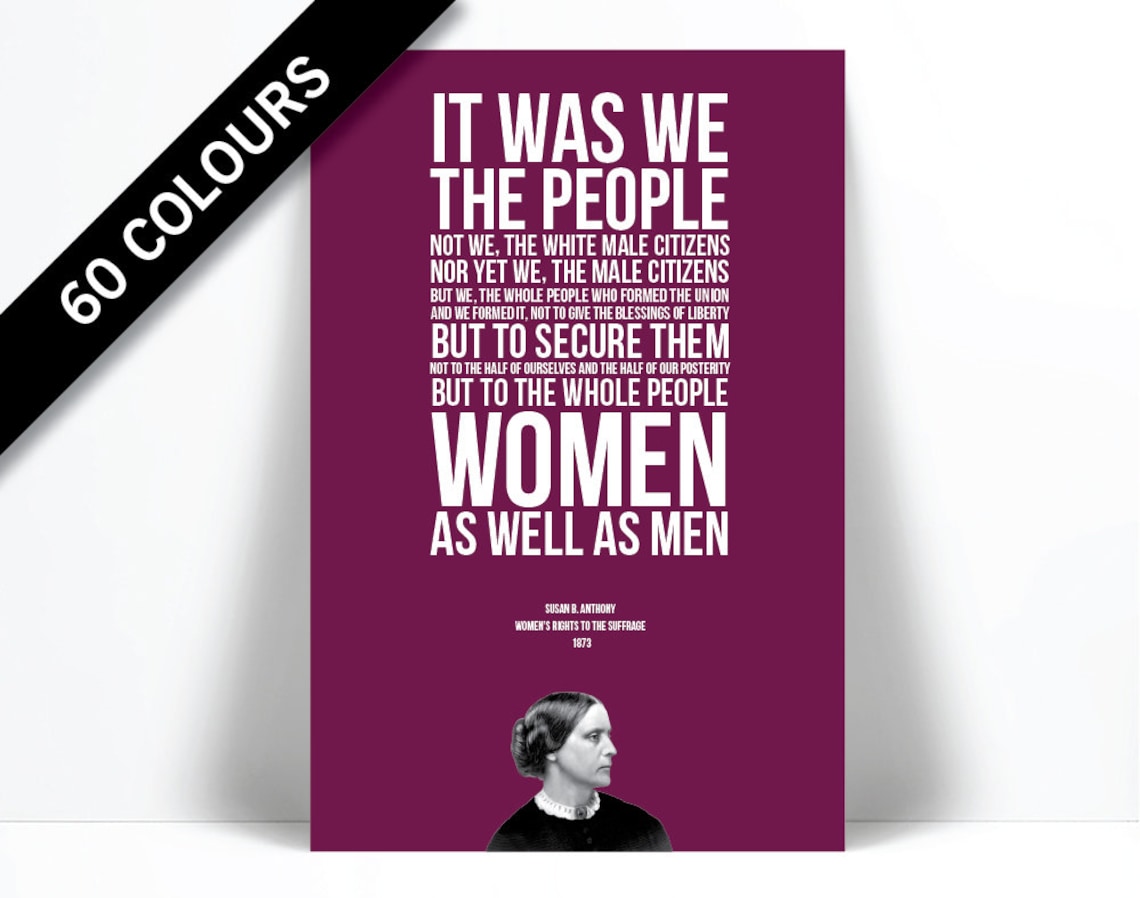 Susan B. Anthony Speech Quote Art Print Women's Rights - Etsy Canada