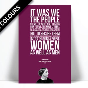 Susan B. Anthony Speech Quote Art Print Women's Rights - Etsy Canada