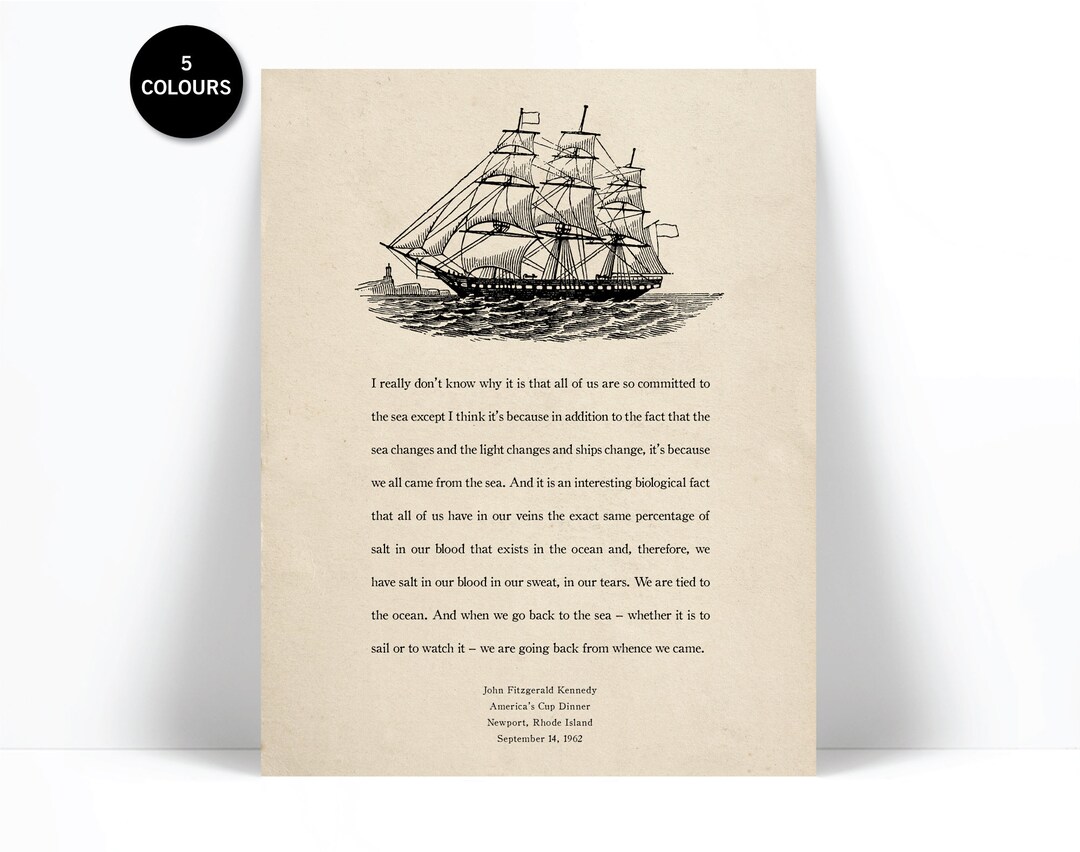 John Fitzgerald Kennedy Ocean Speech Art Print - JFK Poster ...