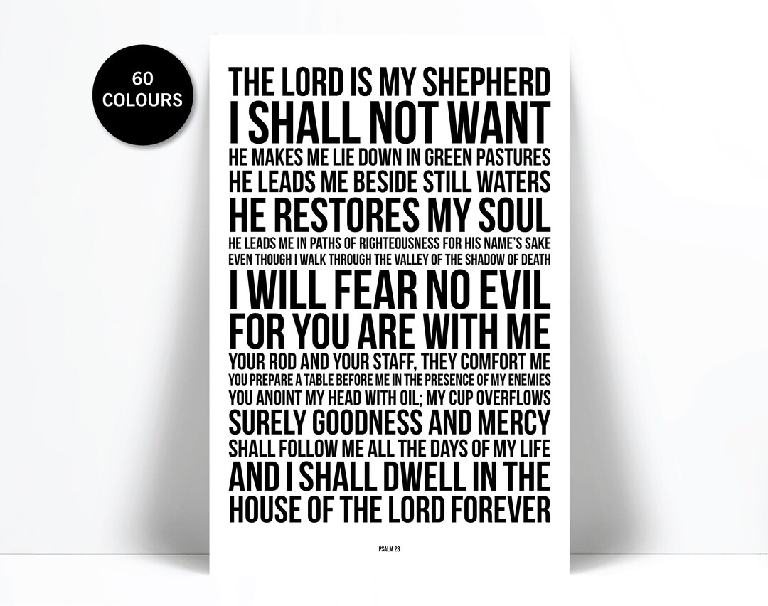 Psalm 23 Bible Verse Art Art Print - Scripture Poster - the Lord is My ...