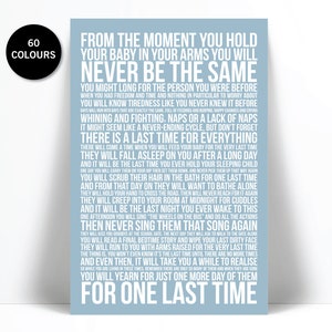 The Last Time Poem Art Print - Nursery Decor - New Parents Gift ...