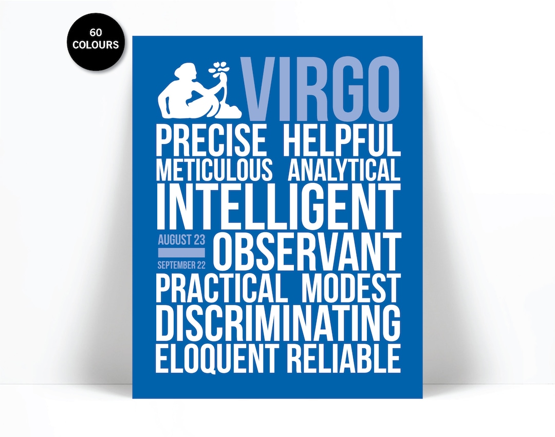 Virgo Personality Character Traits - Subway Art Print - Typography ...