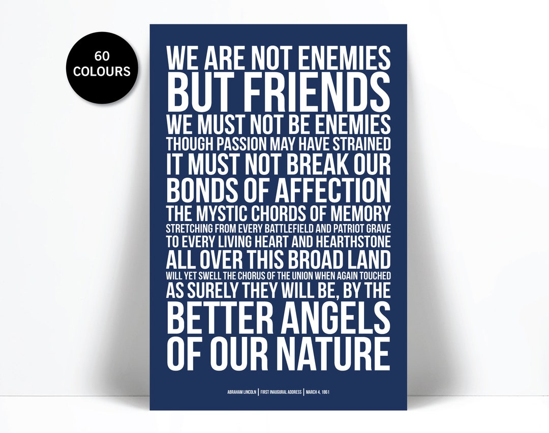 Abraham Lincoln Presidential Inaugural Speech Better Angels of Our ...