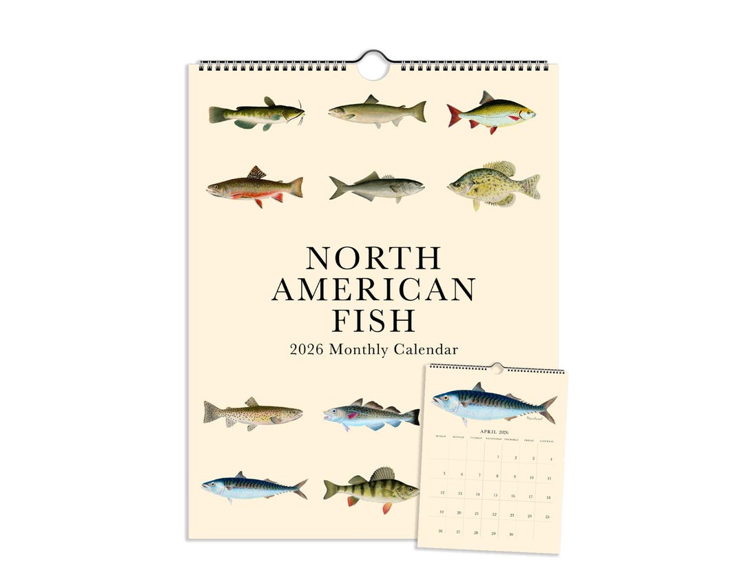 North American Fish 2026 Monthly Calendar - Fisherman Angler Gift ...