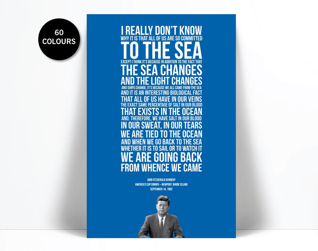 John Fitzgerald Kennedy Ocean Speech Art Print - JFK Poster ...