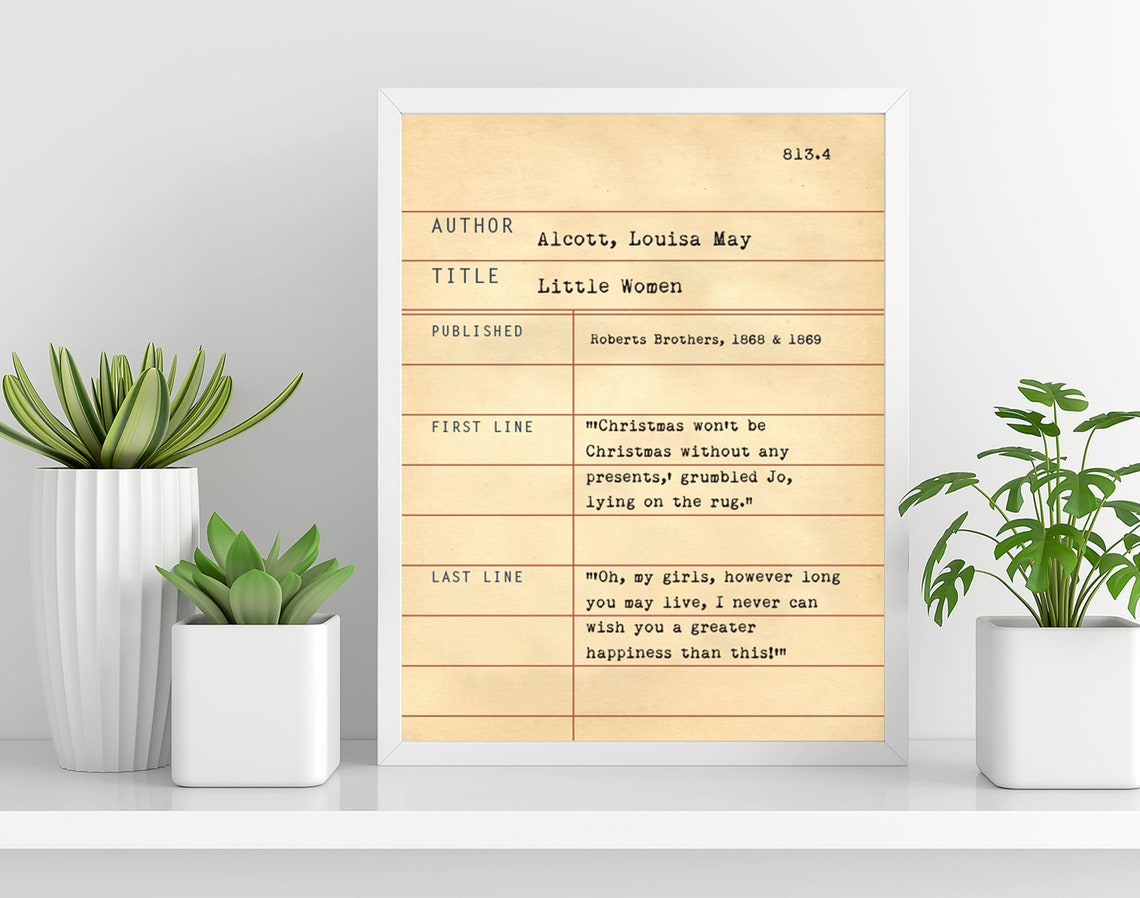 Little Women by Louisa May Alcott - Library Card Art Print - Book ...
