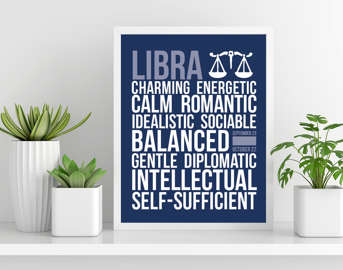 Libra Personality Character Traits - Subway Art - Libra Gift ...