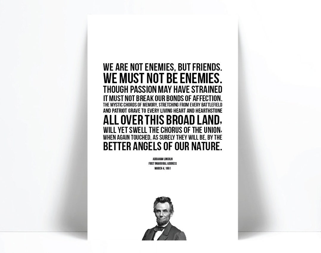 Abraham Lincoln Presidential Inaugural Speech Better Angels of Our ...
