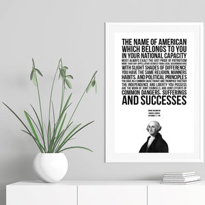 George Washington Presidential Farewell Address Quote Art Print ...