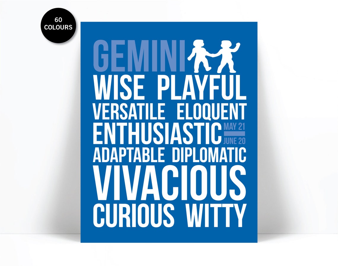 Gemini Personality Character Traits Subway Art Print - Etsy