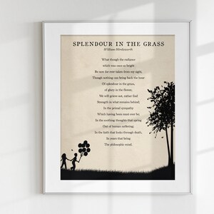 Splendour in the Grass by William Wordsworth Art Print - Poetry Poster ...
