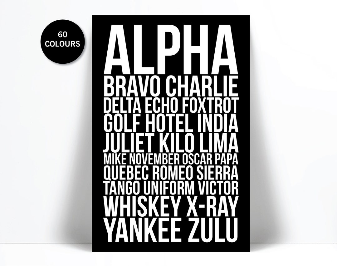 Alpha Bravo Charlie Art Print - Phonetic Alphabet Poster - Aviation ...