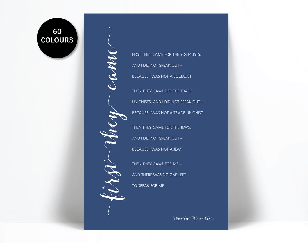 First They Came Then They Came for Me Art Print Martin Niemöller ...