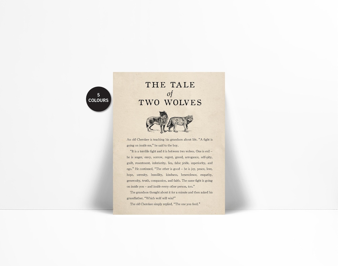 The Tale of Two Wolves Art Print - Native American Story - Cherokee ...