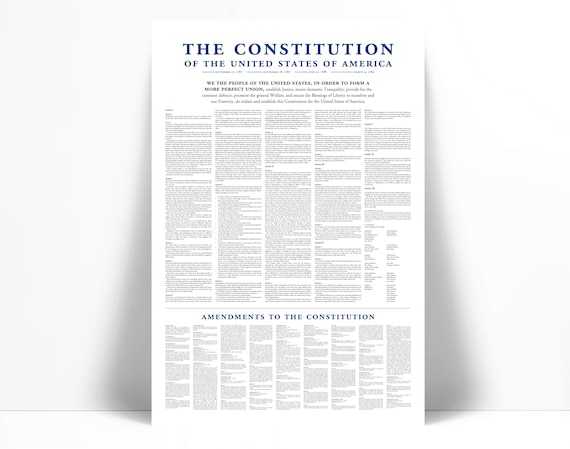 US Constitution Amendments Art Print Poster USA Historical | Etsy