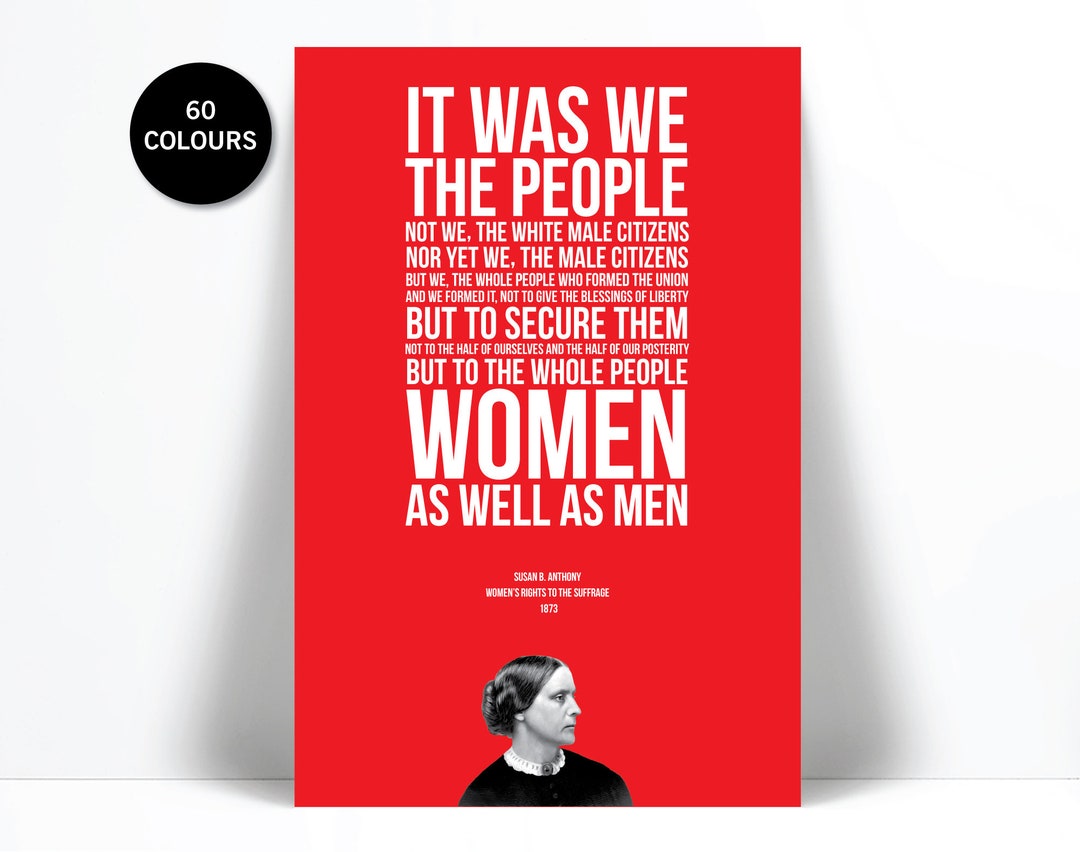 Susan B. Anthony Speech Quote Art Print Women's Rights American History ...