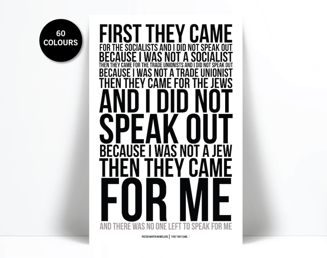 First They Came Then They Came for Me Art Print Martin - Etsy