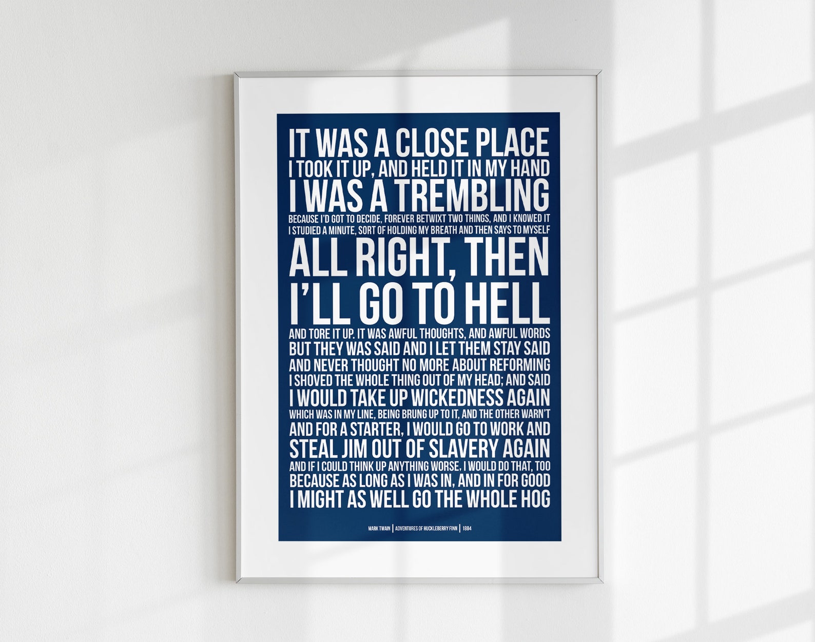 Huckleberry Finn - Mark Twain Quote - Book Lovers Gift - Literature Art ...