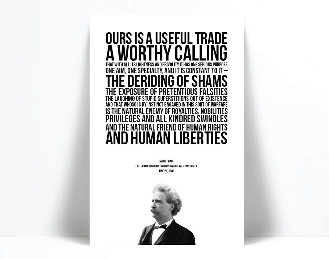 Mark Twain Quote Art Print - Gift for Writer - Journalism Poster ...