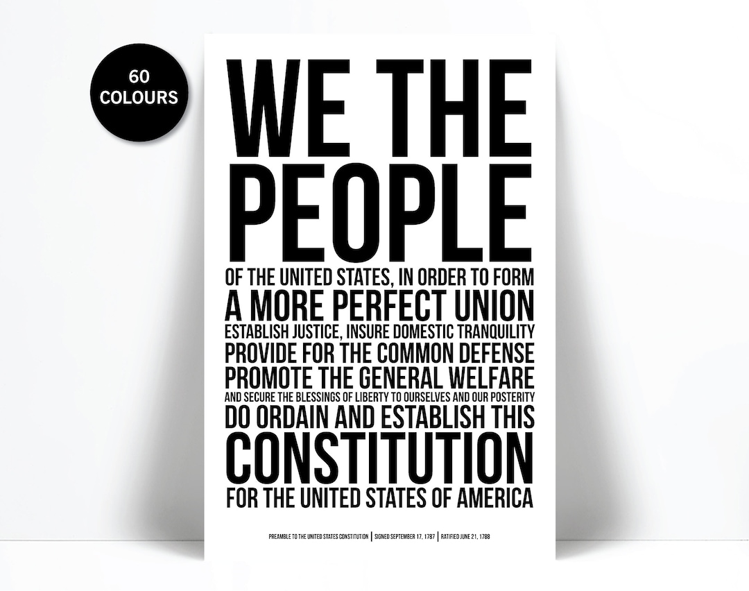 Preamble to the US Constitution Art Print - Political American History ...