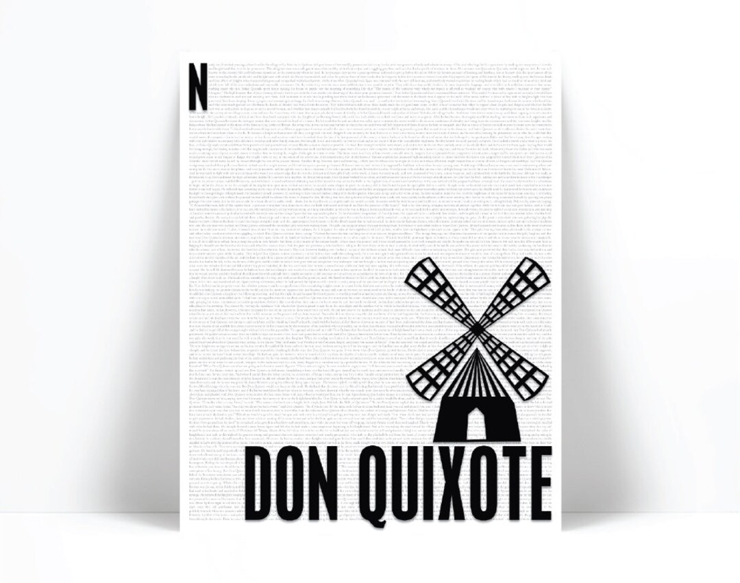Don Quixote by Miguel De Cervantes Art Print Book Lovers Decor ...
