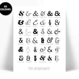 36 Ampersands Art Print Punctuation Typography Poster - Etsy