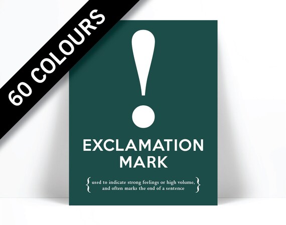 Exclamation Mark Typographic Print Punctuation Print | Etsy