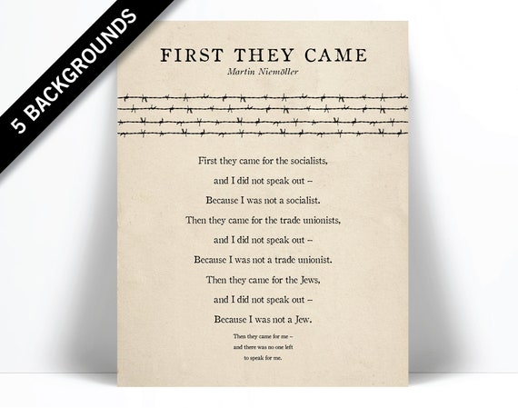 First They Came Then They Came for Me Art Print Martin | Etsy