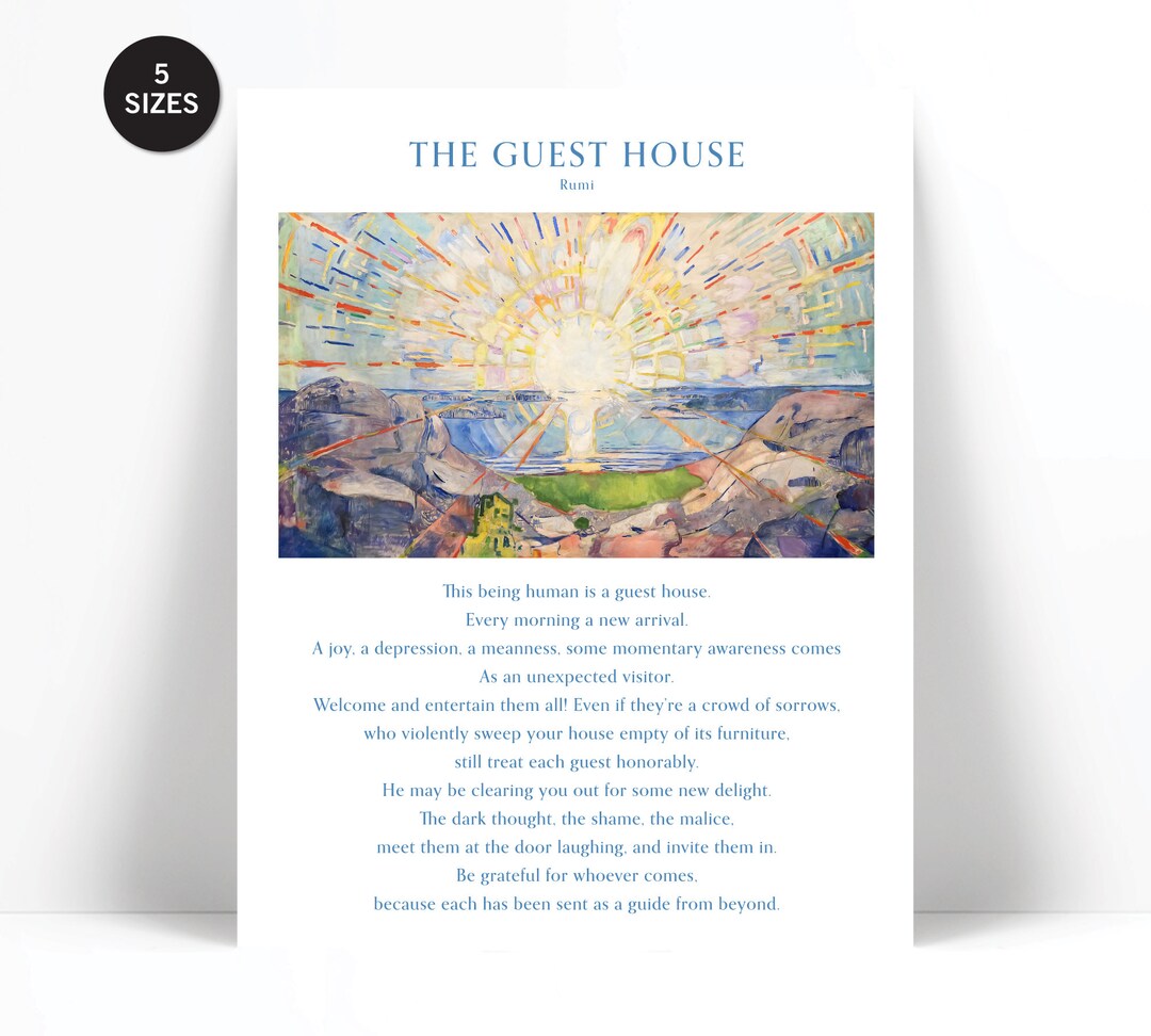 The Guest House by Rumi Art Print Persian Sufi Poster Edvard Munch ...