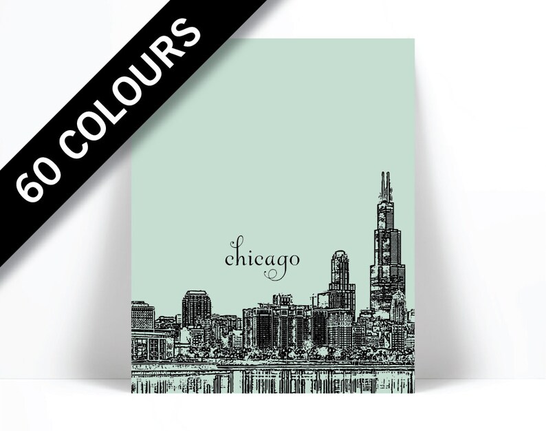 Chicago Art Print Chicago Poster Chicago Illustration - Etsy