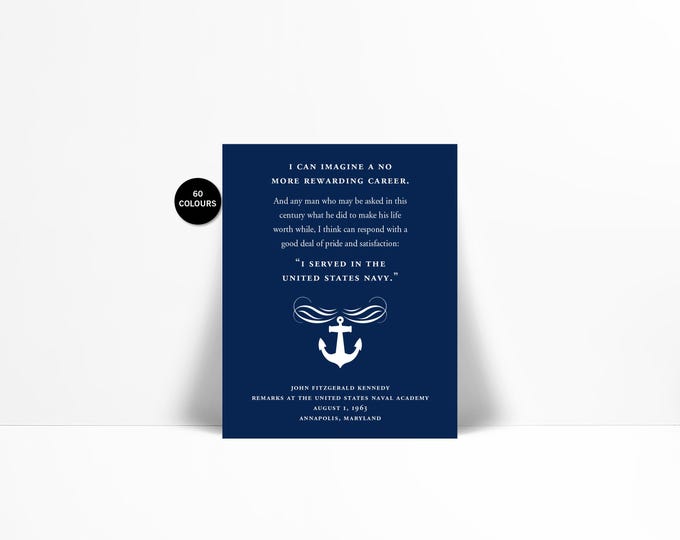 John Fitzgerald Kennedy US Navy Speech Gold Foil Art Print - JFK ...