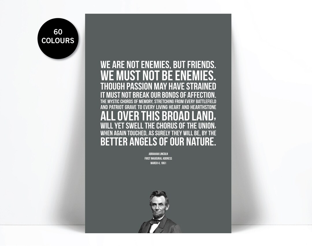 Abraham Lincoln Presidential Inaugural Speech Better Angels of Our ...