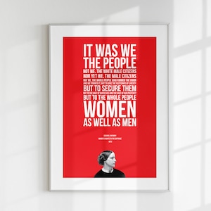 Susan B. Anthony Speech Quote Art Print Women's Rights American History ...