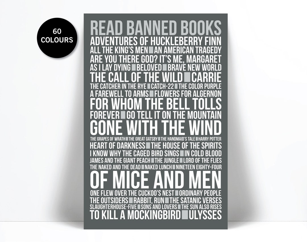 Read Banned Books Art Print Library Poster Censorship Art Print Freedom ...