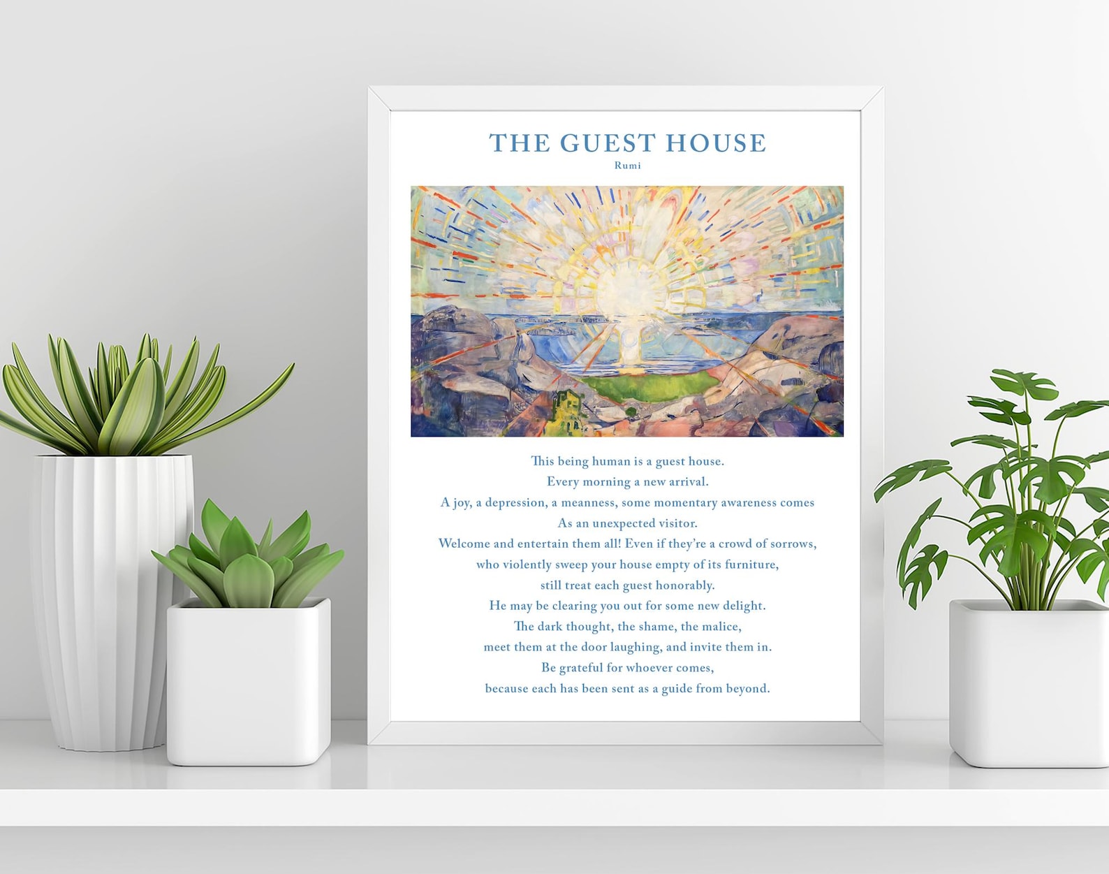 The Guest House by Rumi Art Print - Persian Sufi Poster - Edvard Munch ...
