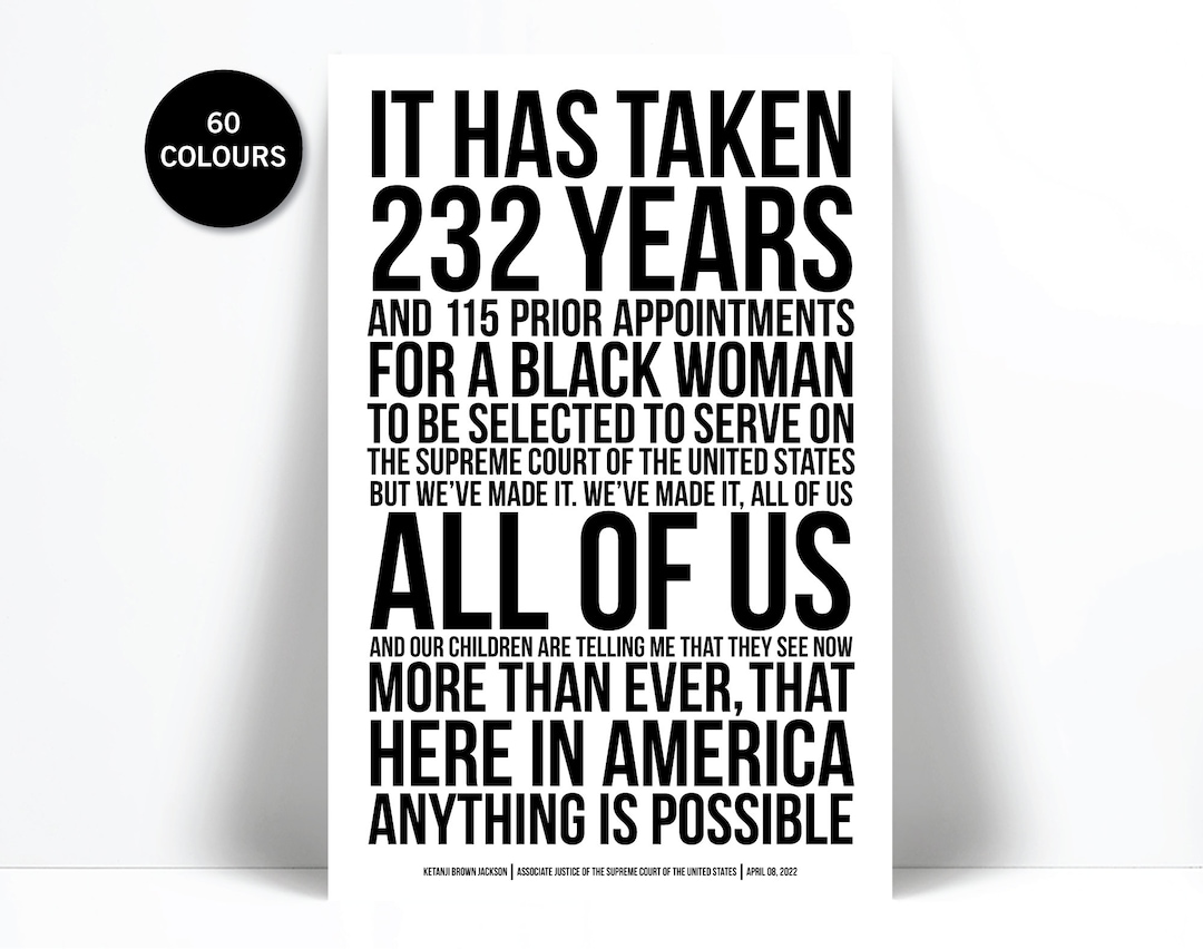 Ketanji Brown Jackson Quote Art Print Judge Jackson KBJ Poster Feminist ...