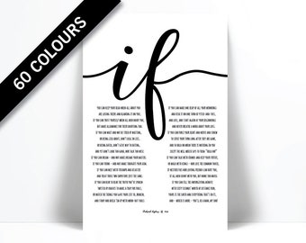 If by Rudyard Kipling Art Print Poetry Quote Poster - Etsy