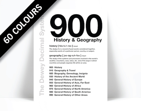 History Geography Dewey Decimal System Art Print Library - Etsy