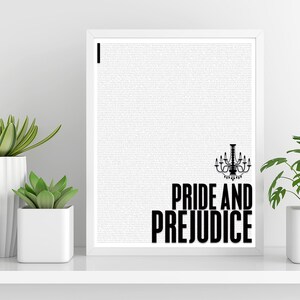 Pride and Prejudice by Jane Austen Art Print - Poster for Book Lovers ...