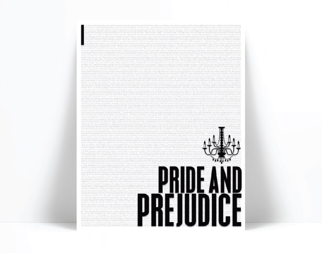 Pride and Prejudice by Jane Austen Art Print Poster for Book Lovers ...