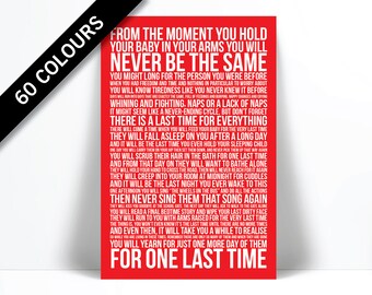 The Last Time Poem Art Print Nursery Decor New Parents | Etsy Canada