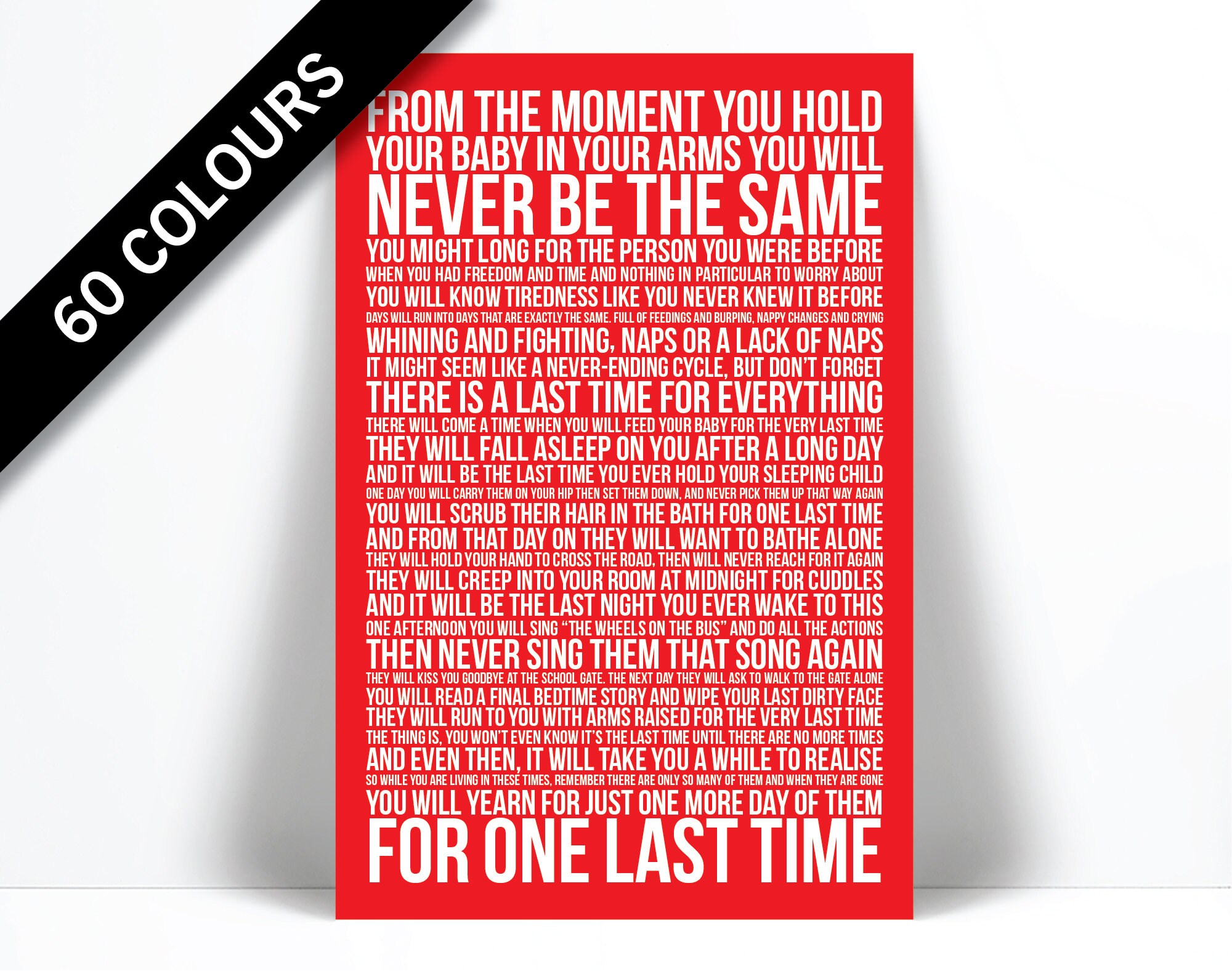 The Last Time Poem Art Print Nursery Decor New Parents | Etsy